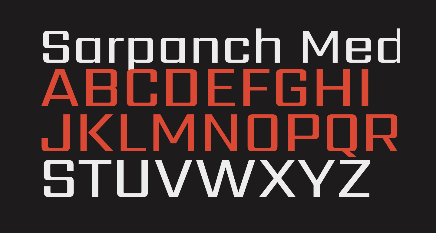 Sarpanch Medium free Font - What Font Is