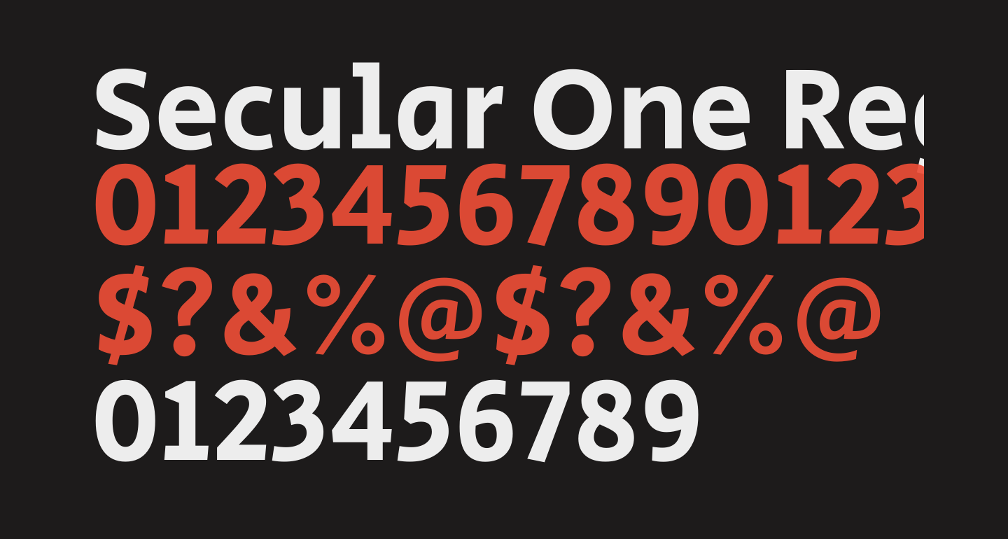 Secular One Regular free Font - What Font Is