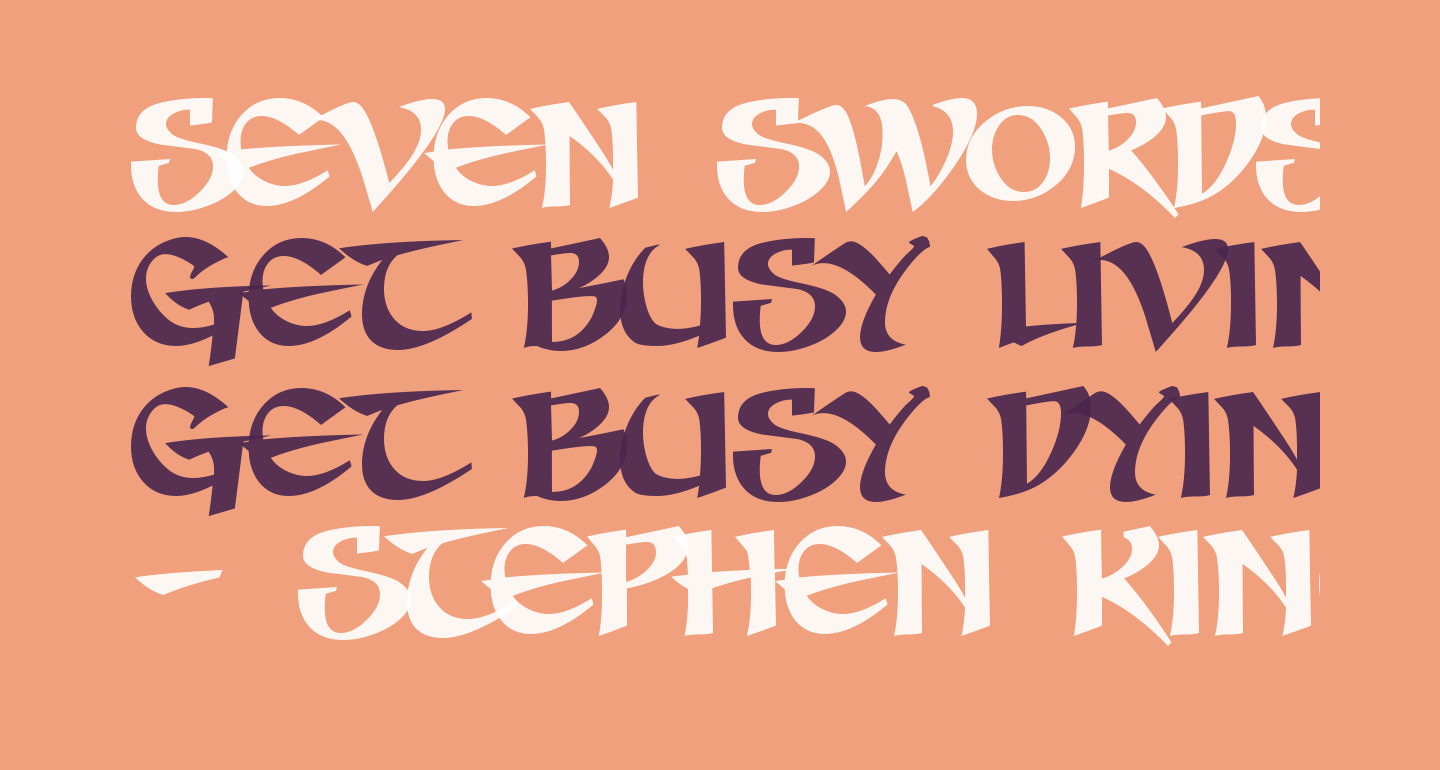 Seven Swordsmen BB free Font - What Font Is