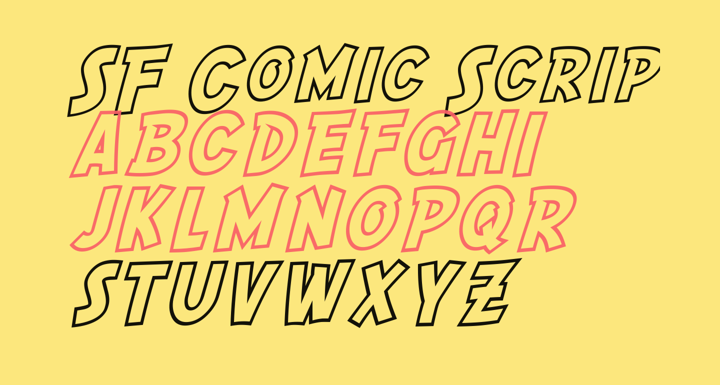SF Comic Script Outline free Font - What Font Is