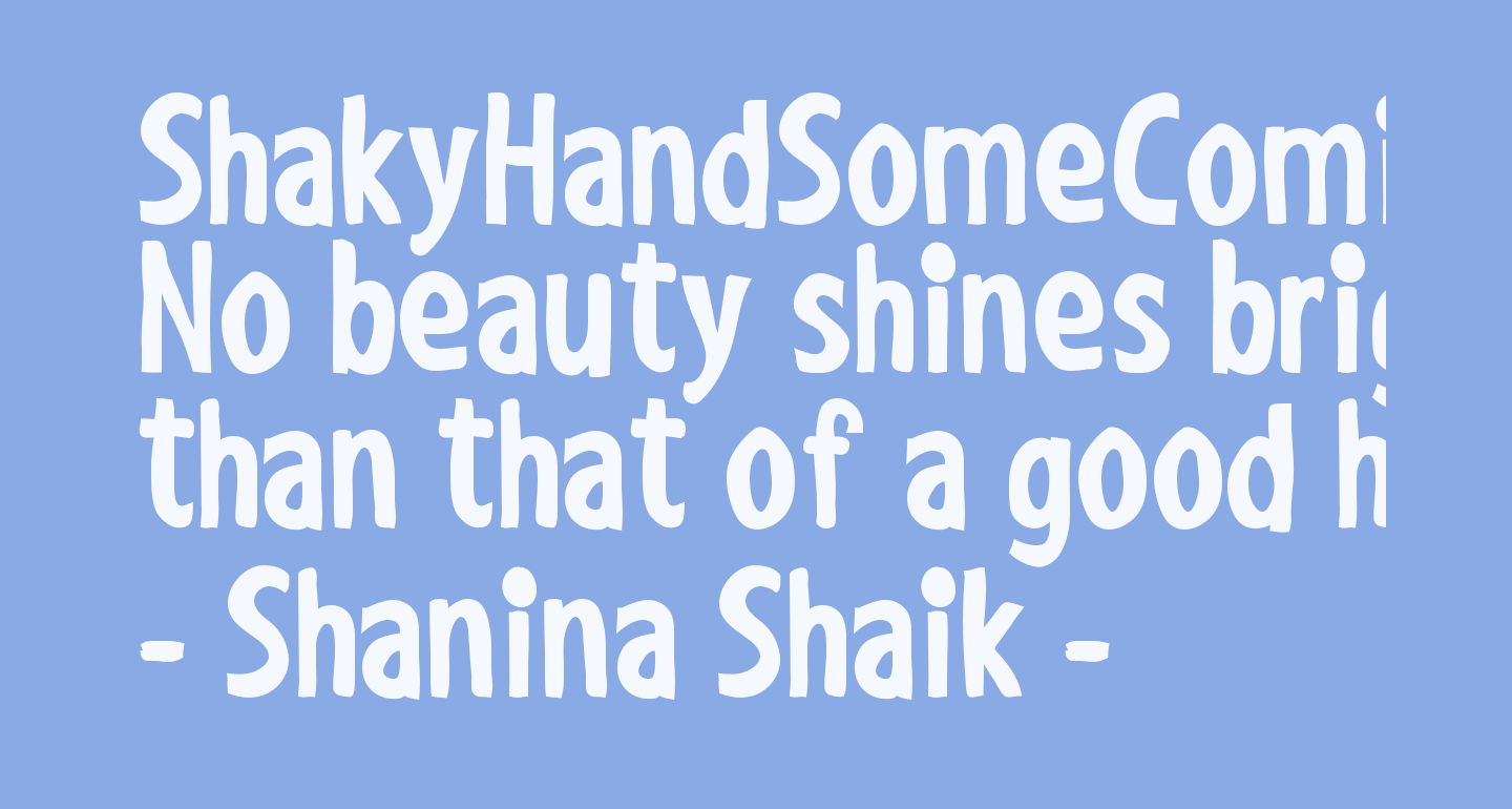 ShakyHandSomeComic-Bold free Font - What Font Is