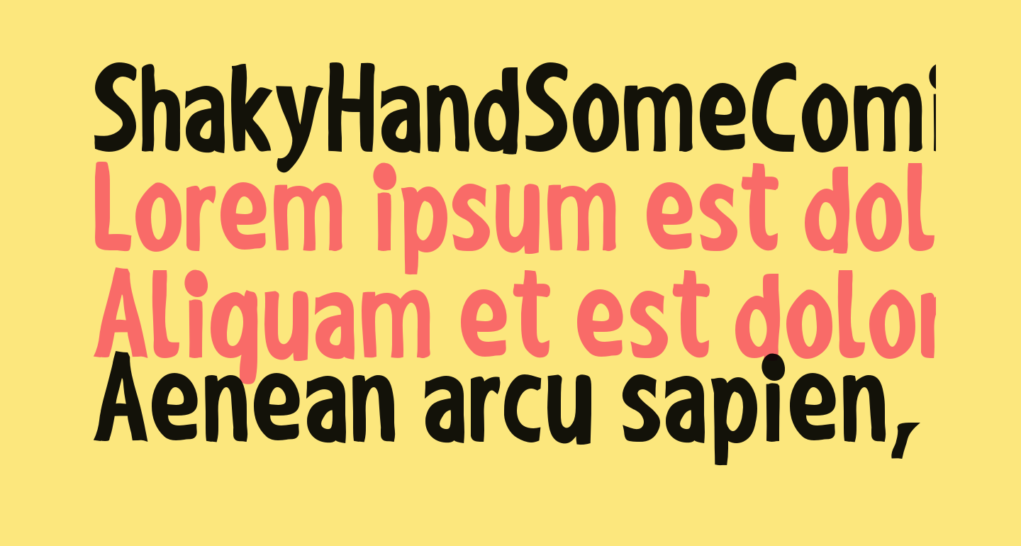 ShakyHandSomeComic-Bold free Font - What Font Is