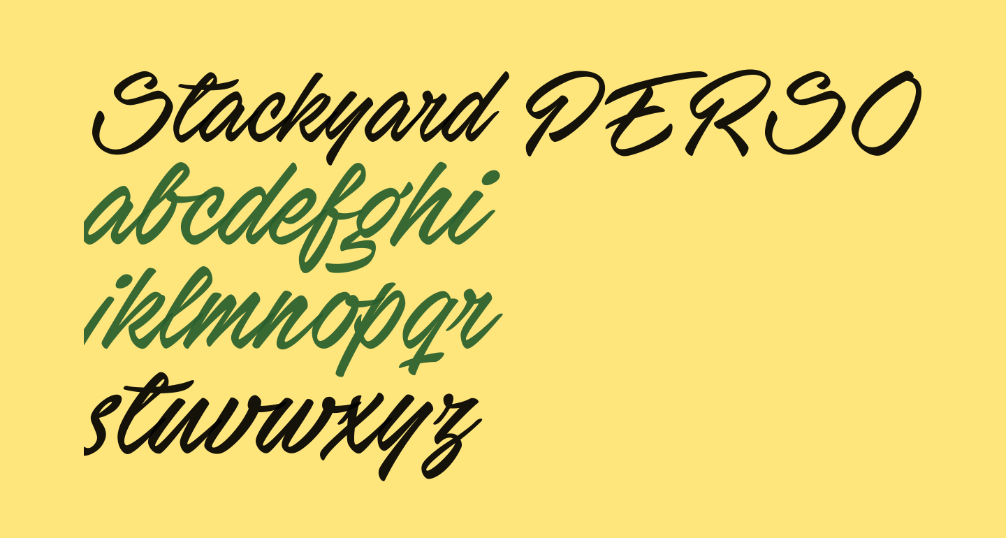 Stackyard PERSONAL USE free Font - What Font Is