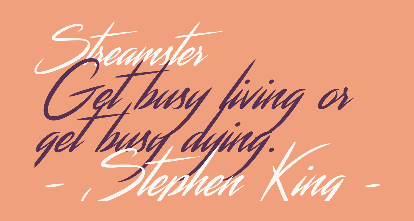 Streamster free Font - What Font Is
