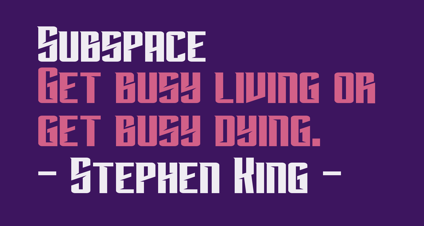 Subspace free Font - What Font Is