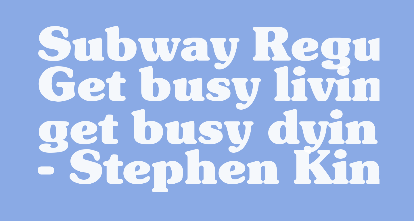 Subway Regular free Font - What Font Is