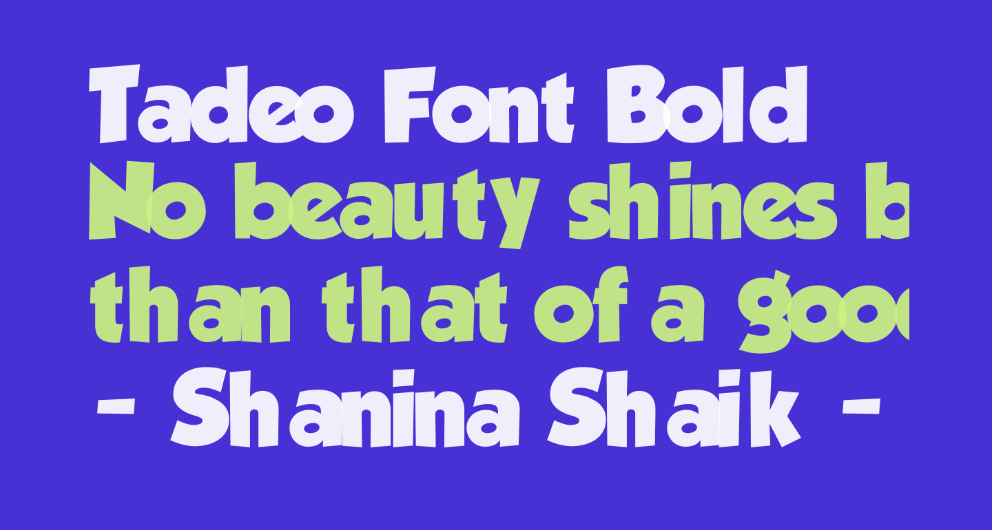 Tadeo Font Bold free Font - What Font Is