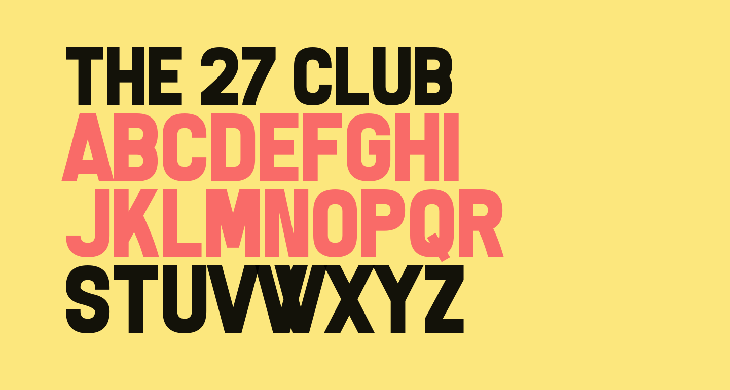 The 27 Club free Font - What Font Is
