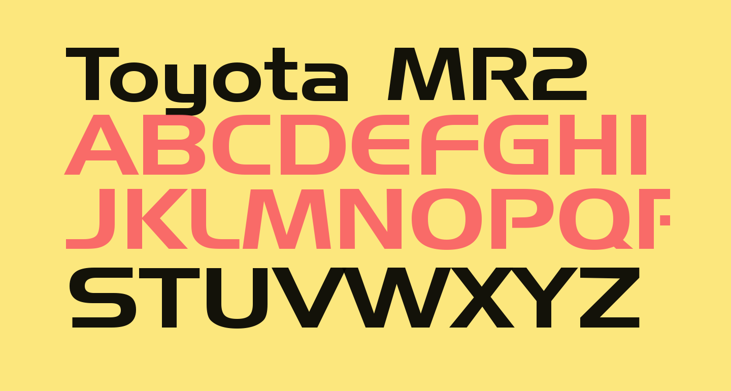 Toyota MR2 free Font - What Font Is