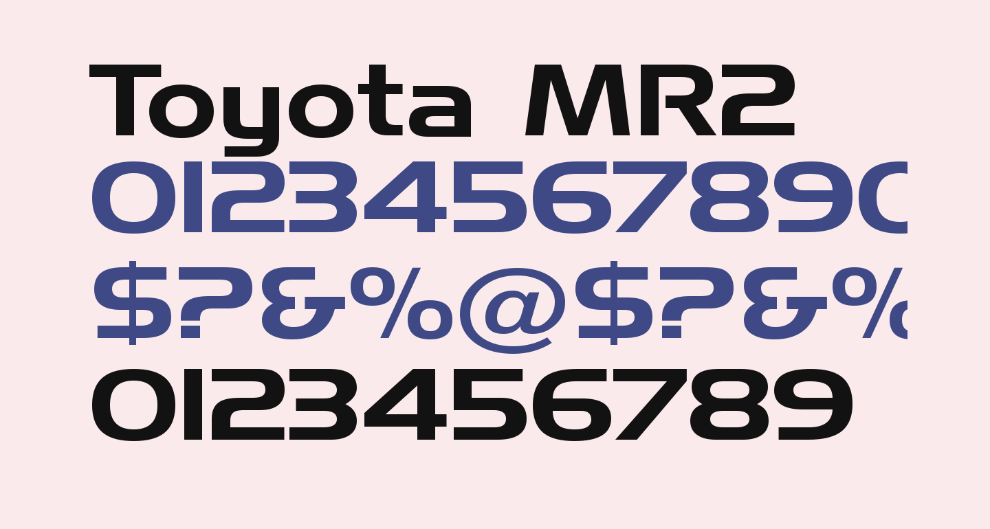 Toyota MR2 free Font - What Font Is