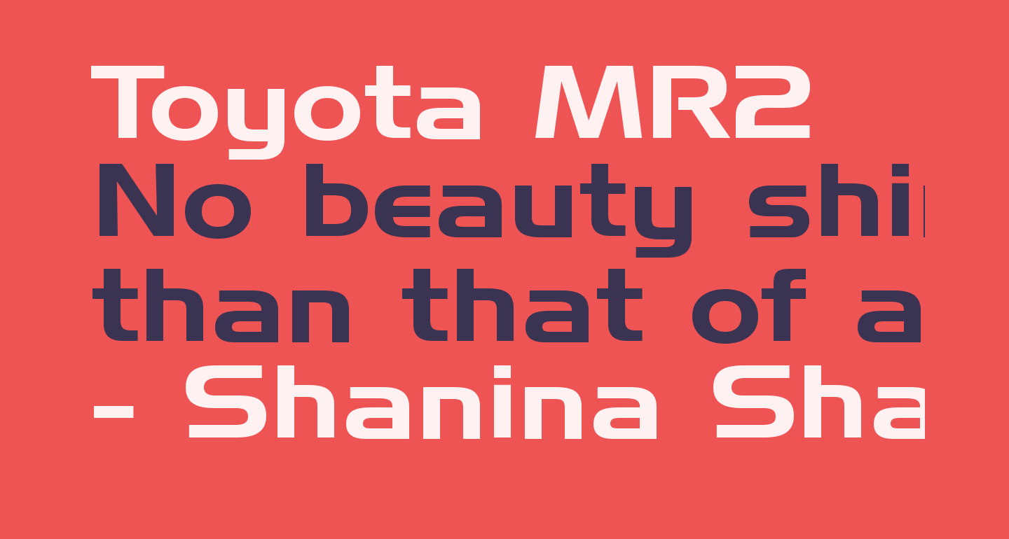 Toyota MR2 free Font - What Font Is