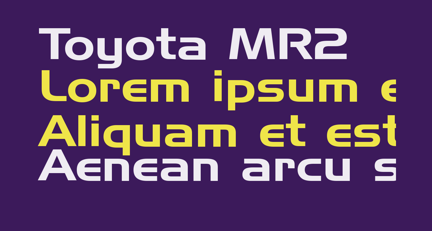 Toyota MR2 free Font - What Font Is