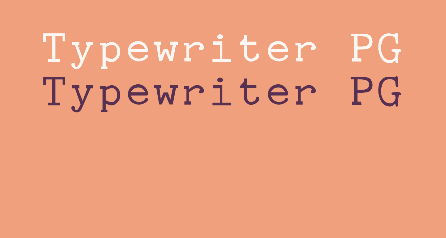 Typewriter PG free Font - What Font Is
