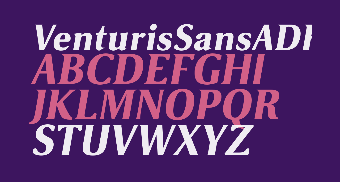 VenturisSansADFHeavy-Oblique free Font - What Font Is