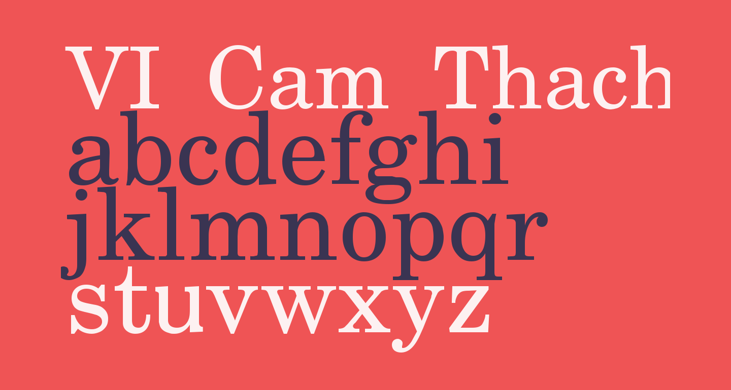 VI Cam Thach free Font - What Font Is