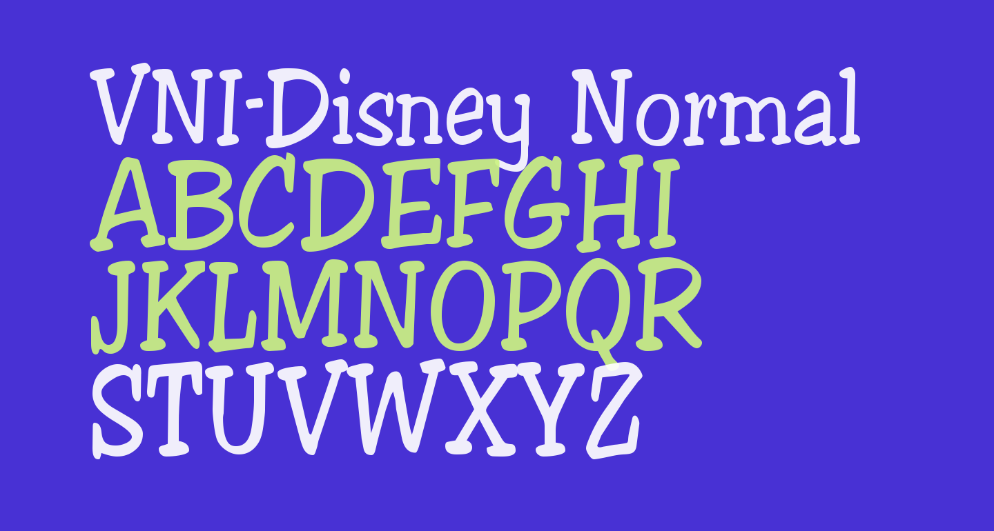VNI-Disney Normal free Font - What Font Is