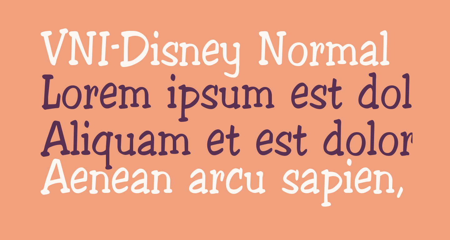 VNI-Disney Normal free Font - What Font Is