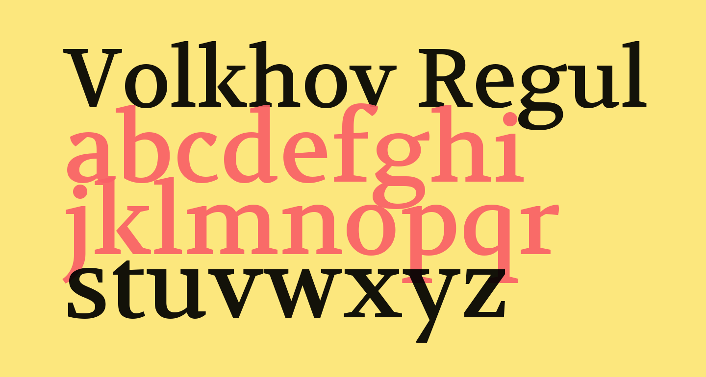 Volkhov Regular free Font - What Font Is