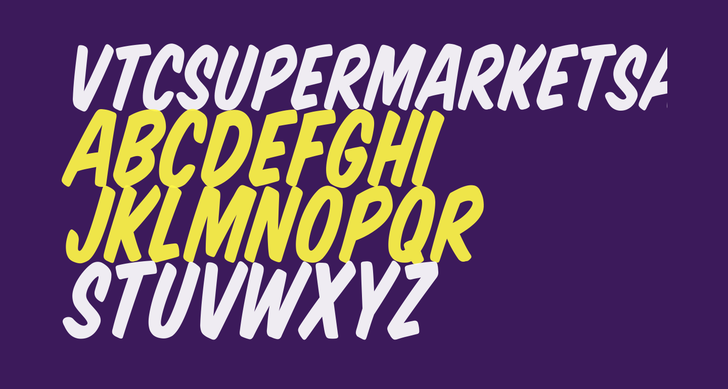 VTCSuperMarketSaleItalic free Font - What Font Is