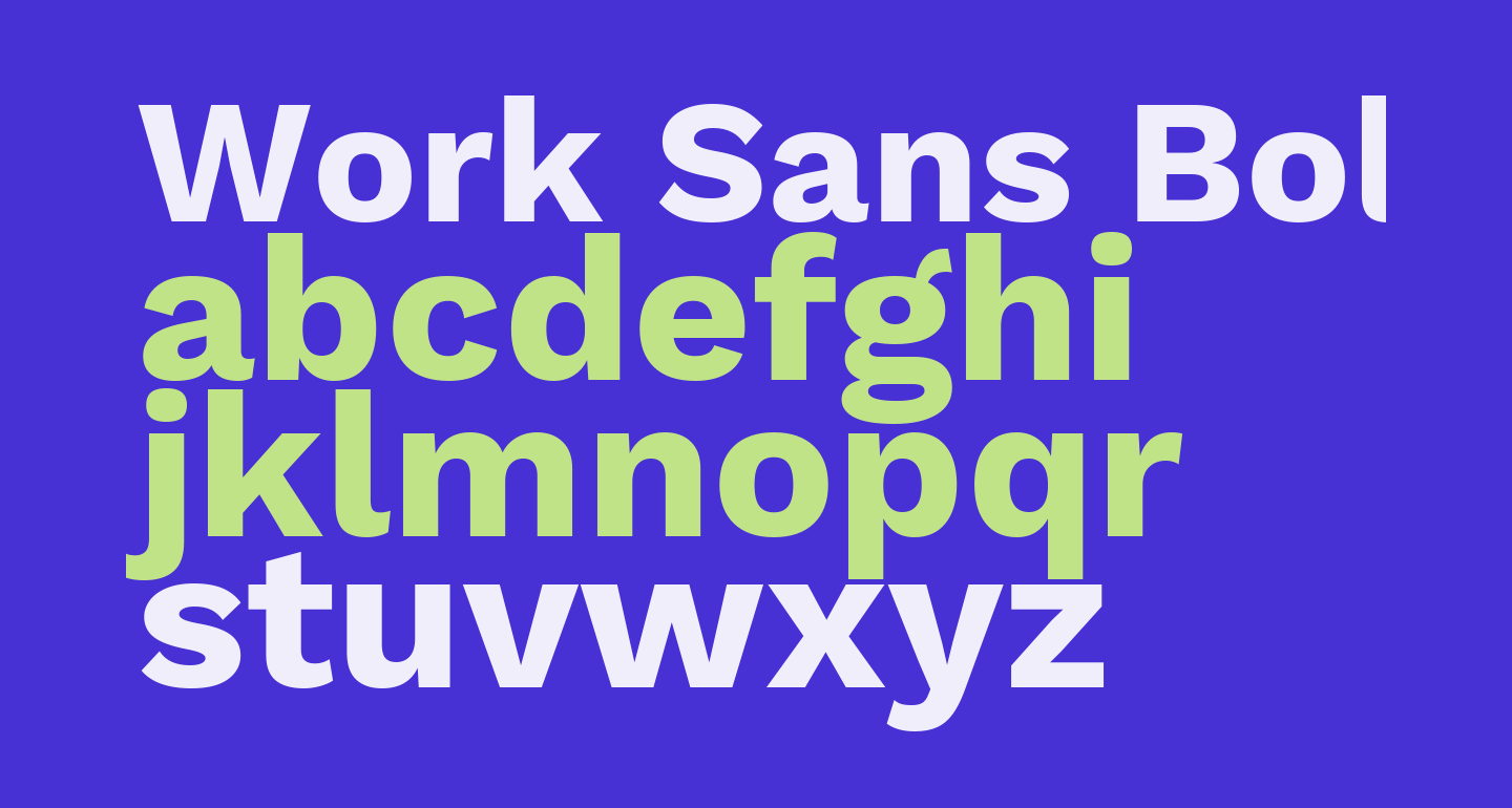 Work Sans Bold free Font - What Font Is