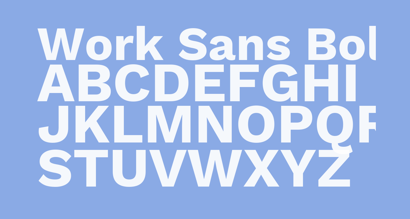 Work Sans Bold free Font - What Font Is