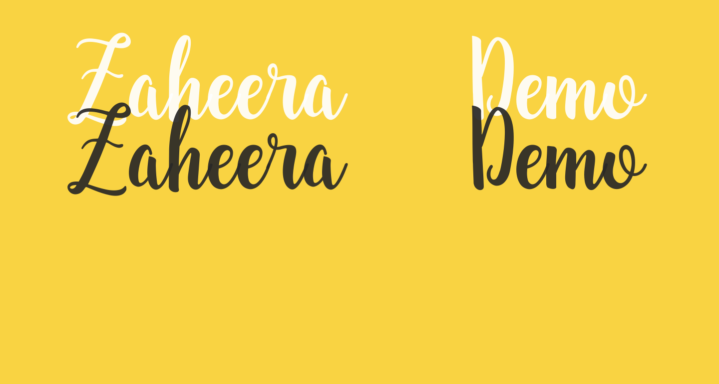 Zaheera - Demo Regular free Font - What Font Is