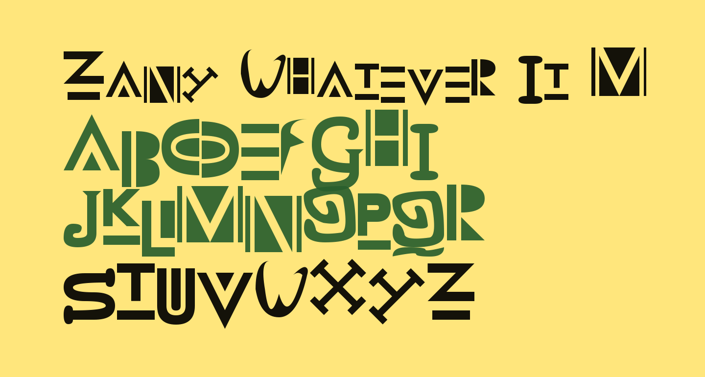 Zany Whatever It Means free Font - What Font Is