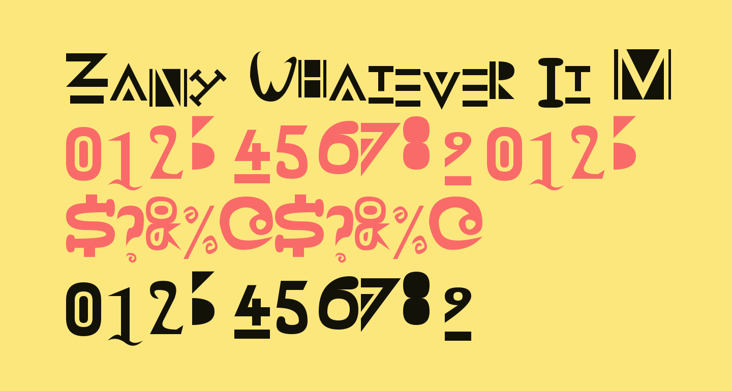 Zany Whatever It Means free Font - What Font Is