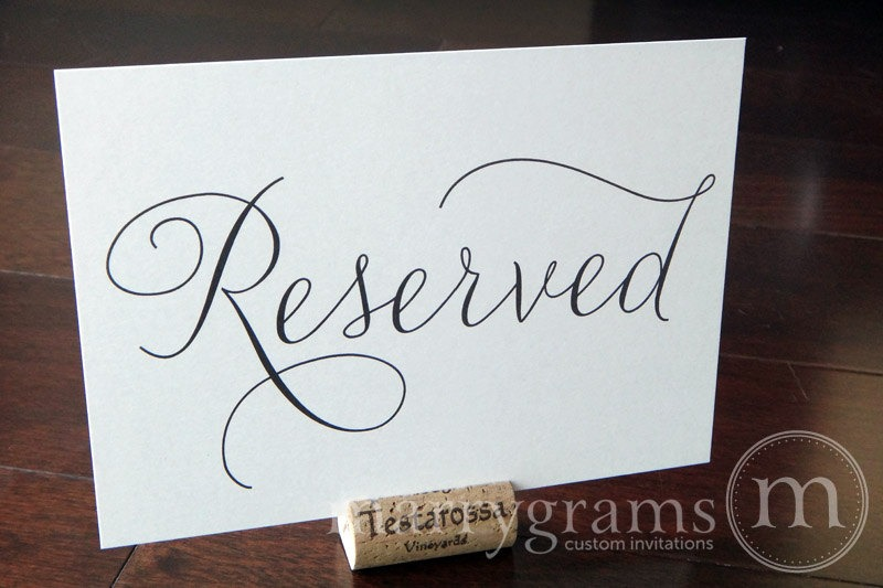 font on reserved sign by Weddingnerd 37517